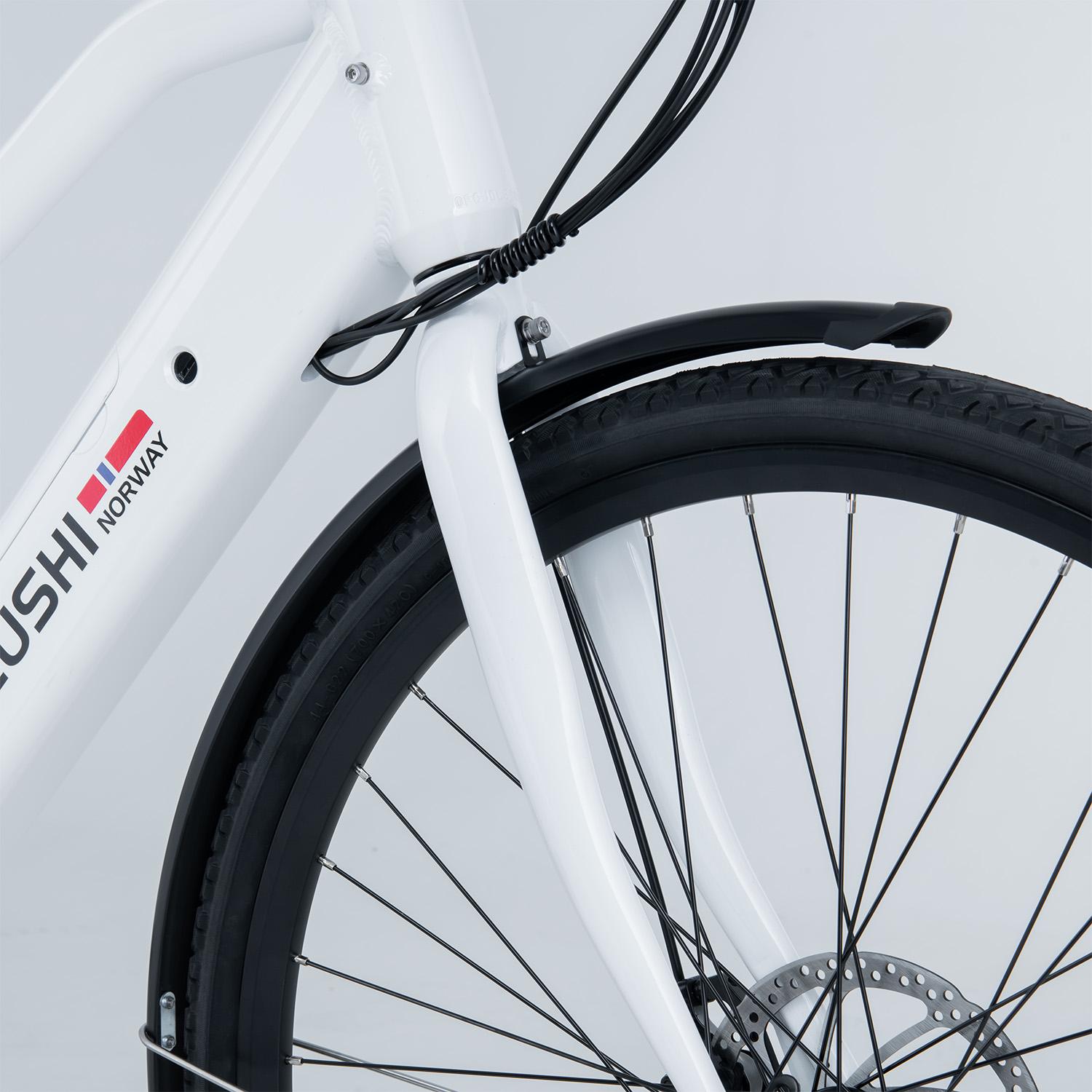 Scushi Norway Universe Elcykel, vit (360 Wh batteri) - Sportproffsen.se